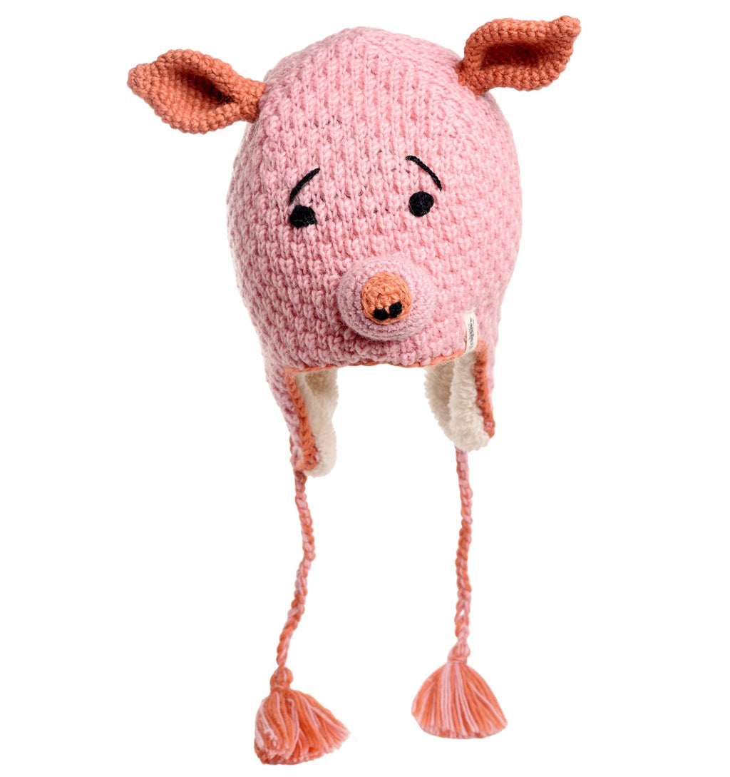 Crochet Piggy Hat - 100% Wool Piggy Hat – nirvannadesigns