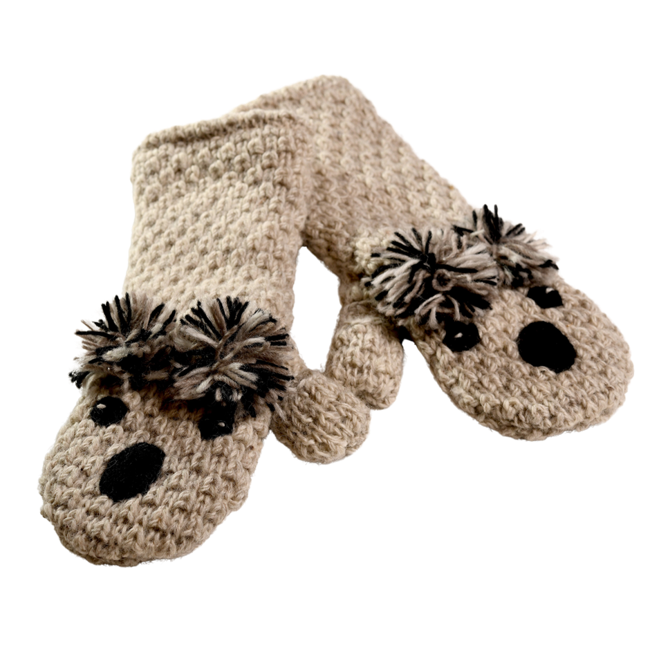 Crochet Koala Mittens - 100% Wool Koala Mittens – nirvannadesigns